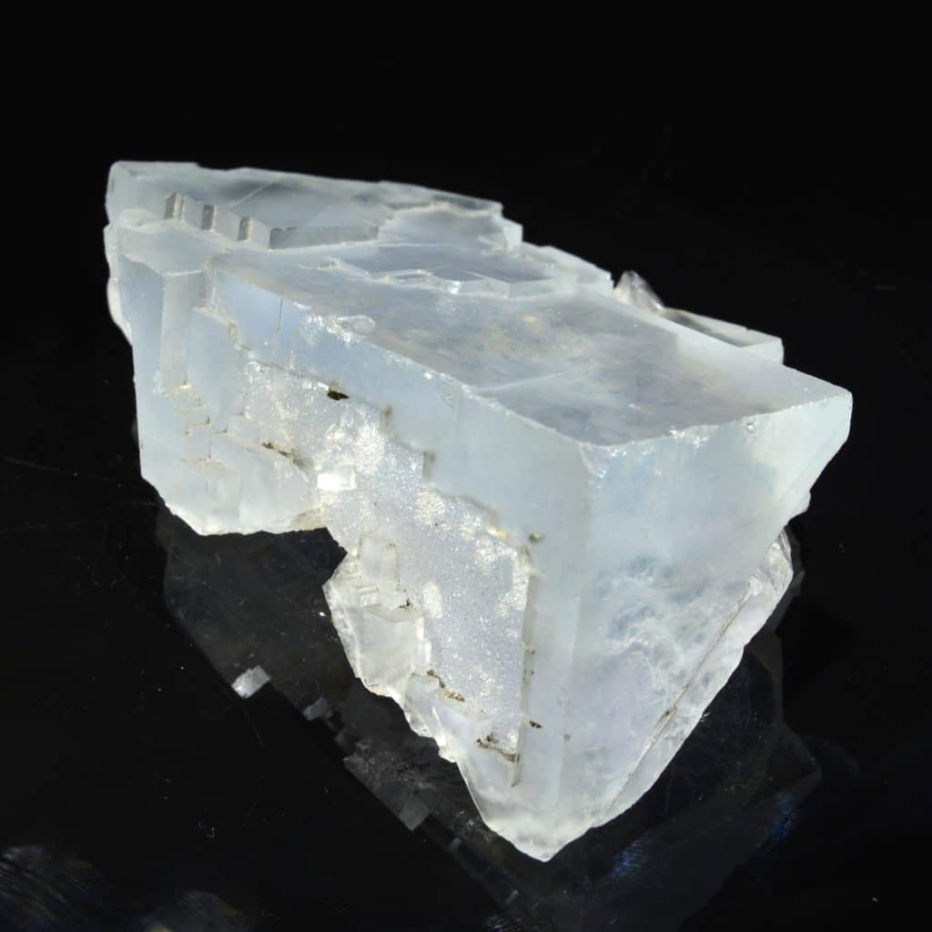 Floating light-blue fluorite, Montroc, Tarn, France.