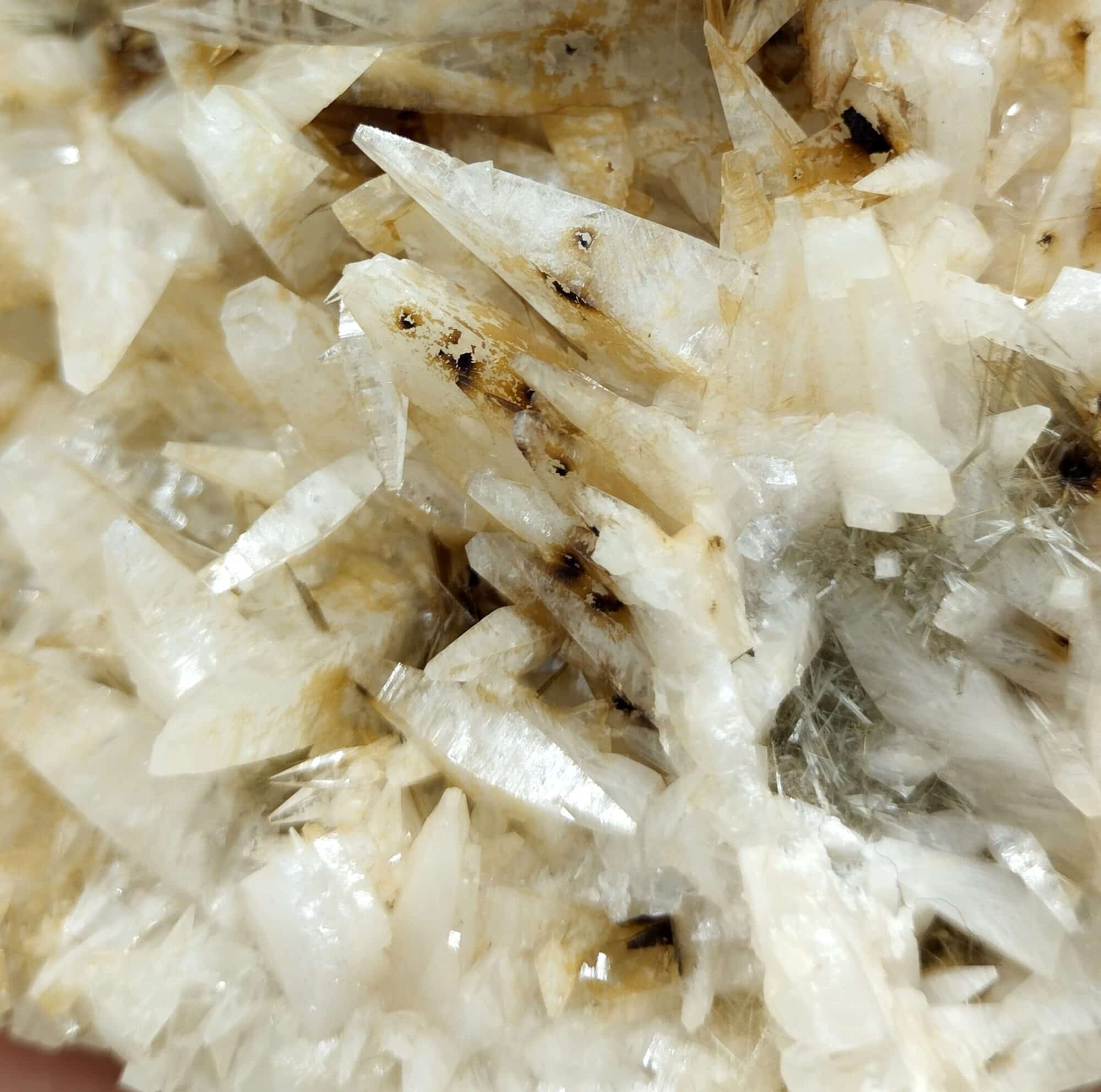 Prehnite and Pectolite, Jeffrey Mine, Asbestos, Quebec, Canada.