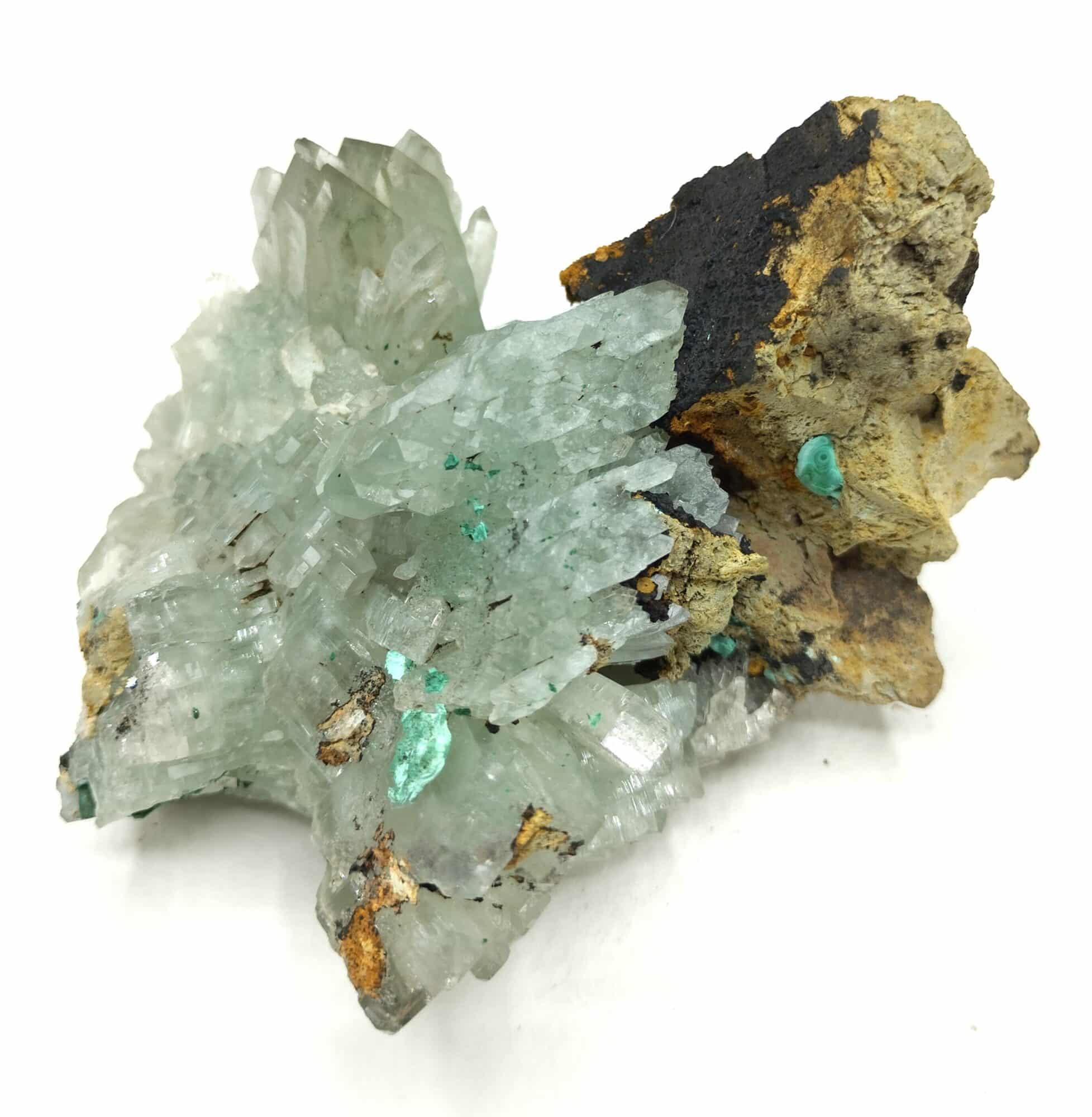 Baryte (Barite) and Malachite, Shangulowe, Katanga, Congo DRC.