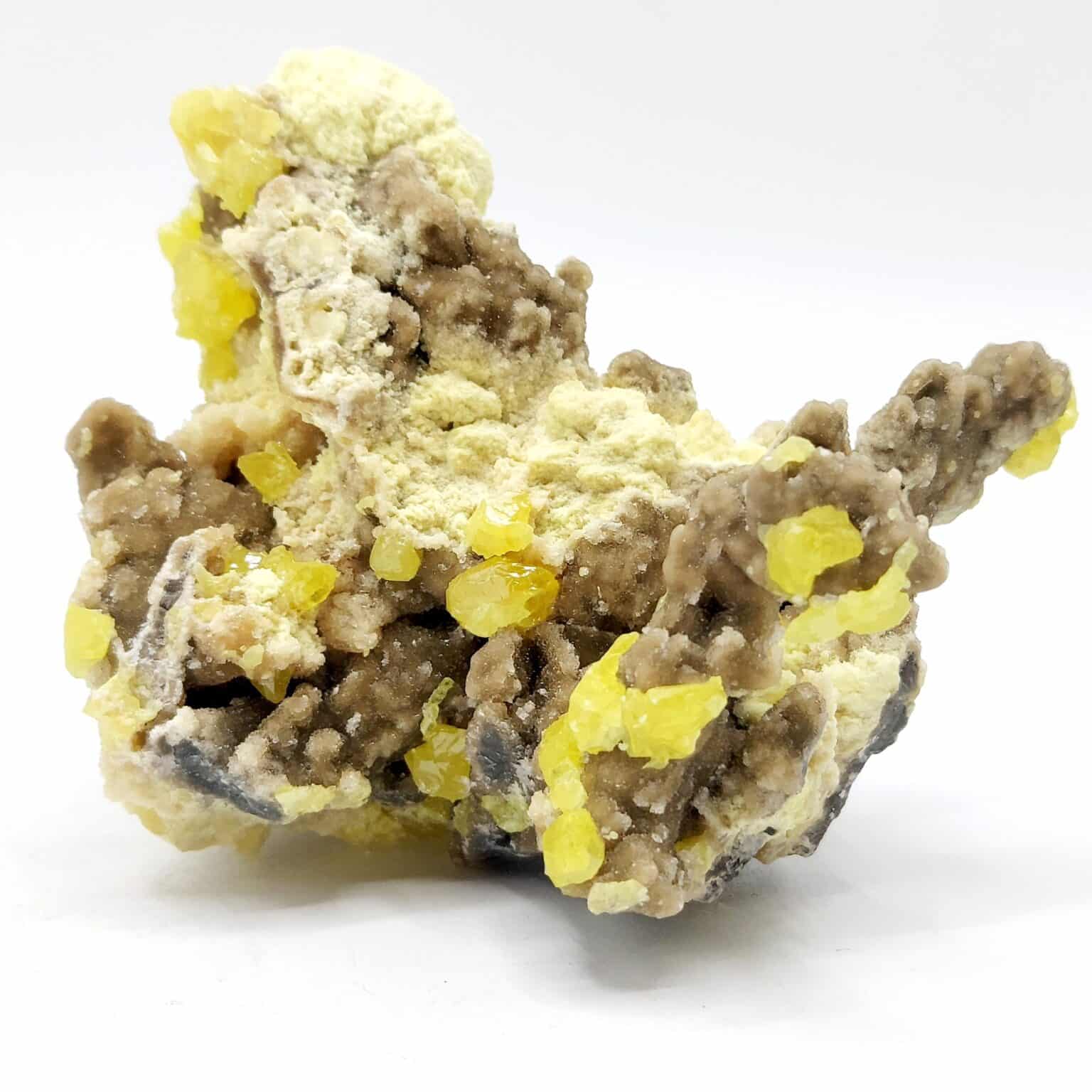 Sulfur and Aragonite, Machow Mine, Poland.